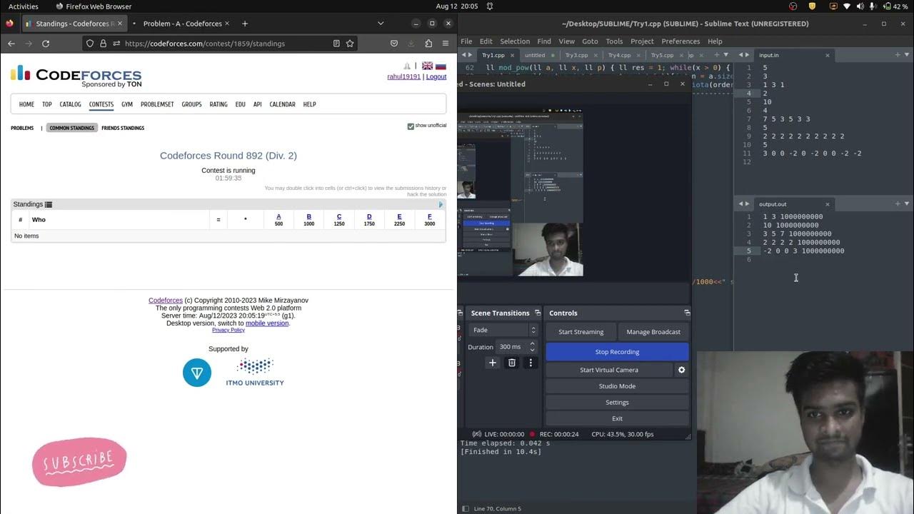 Codeforces Round 892 (Div. 2) || A B C Solutions || Screencast - YouTube