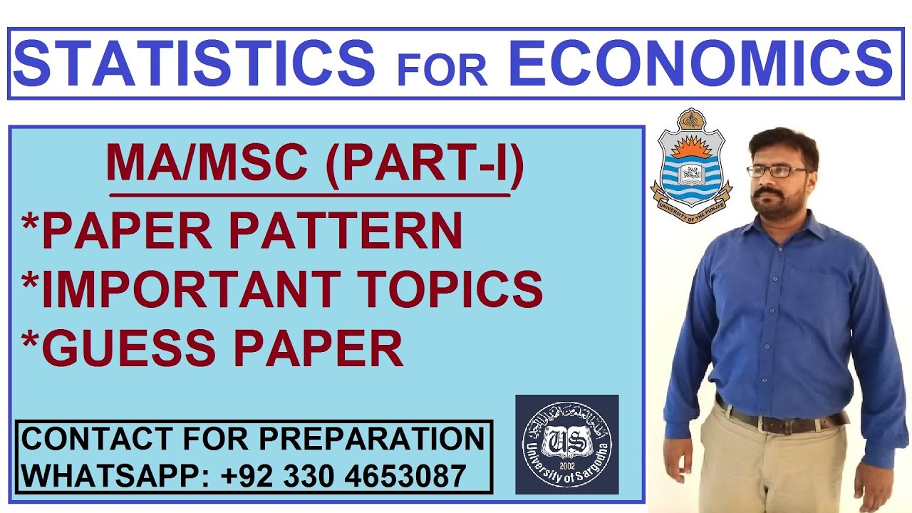 Statistics for economics || MA Economics || Paper pattern & important ...