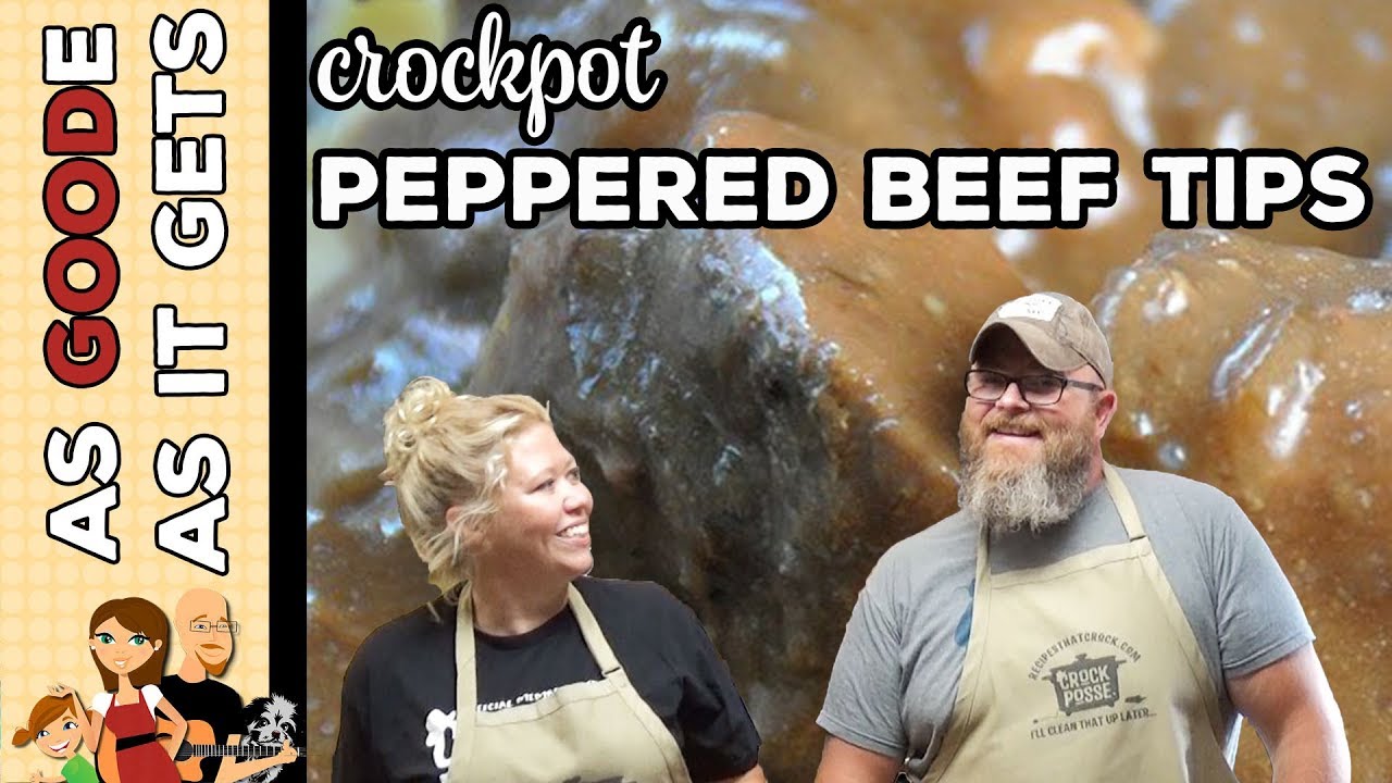 Easy Crock Pot Peppered Beef Tips - YouTube