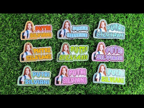 FULL TUTORIAL CARA MEMBUAT STICKER NAMA CUSTOM || TEMPLATE STICKER NAMA ...