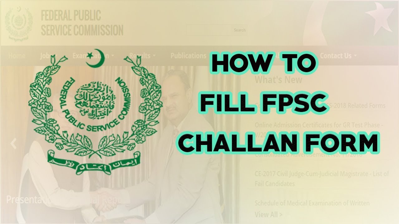 How to fill Fpsc Challan Form Complete -2018 by Usmanreactiontv - YouTube