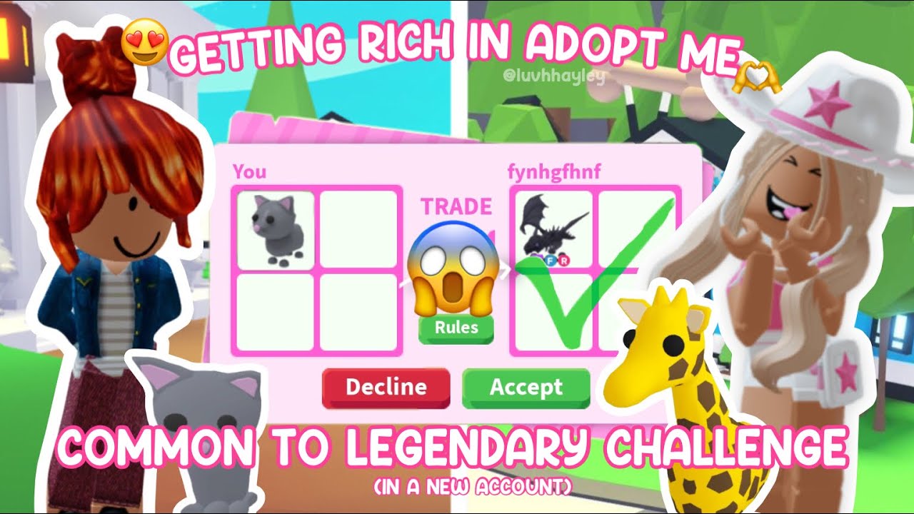 🤩 COMMON TO LEGENDARY CHALLENGE (IN A NEW ACCOUNT) IN ADOPT ME 🫶 *OMG ...