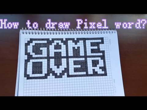 Game Over Pixel Art - How to draw Pixel word? #gameover - YouTube