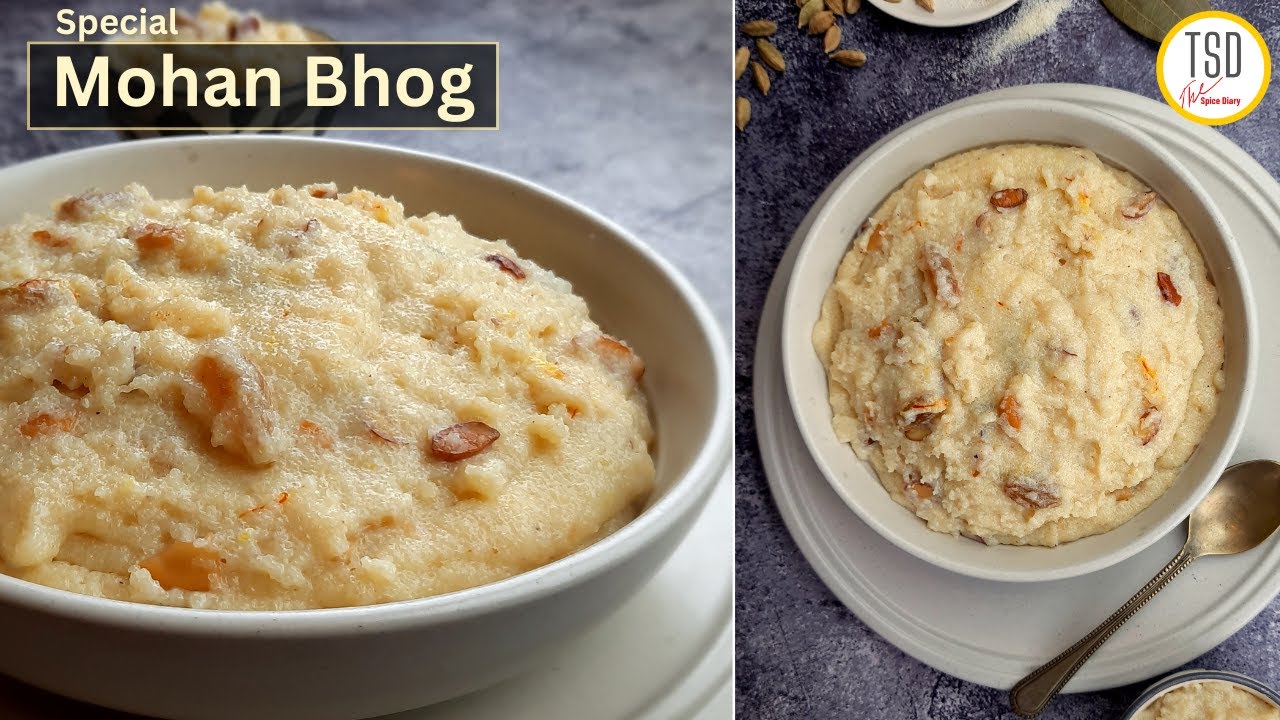 Mohan bhog recipe | Sooji halwa recipe | Rava halwa with milk | Mohan ...