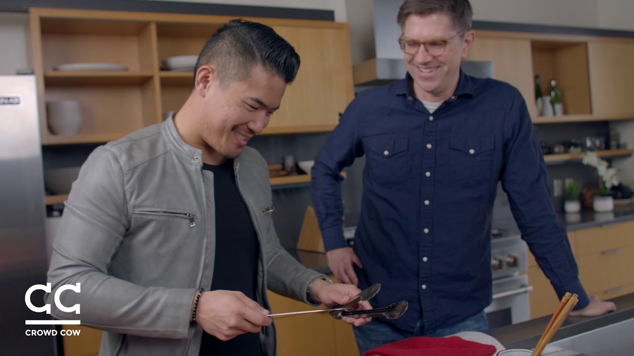 Nelson Yong and Joe Heitzeberg taste Olive Wagyu! - YouTube