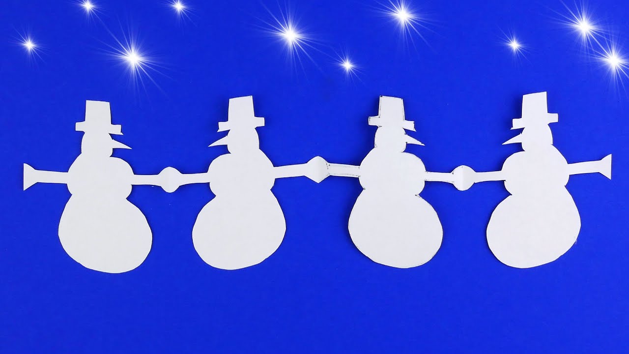 Paper Cutting Design ️How to make snowmen garland [easy Xmas ...