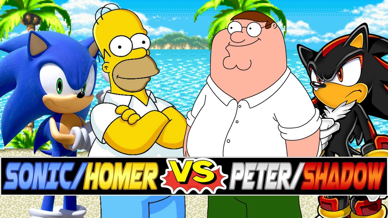 M.U.G.E.N. Battles | Homer Simpson/Sonic vs Peter Griffin/Shadow - YouTube