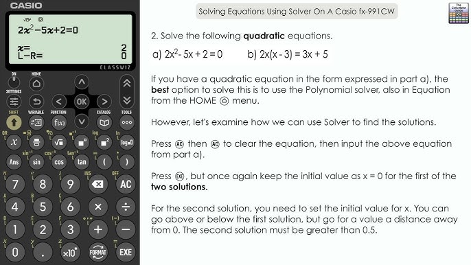 How To Solve Polynomial Equation Casio Calculator Casio Scientific