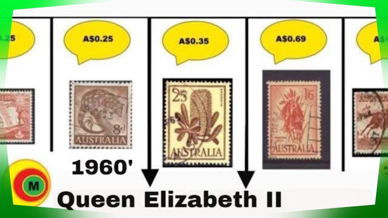 Queen Elizabeth II - Australian 1960' stamp values - YouTube