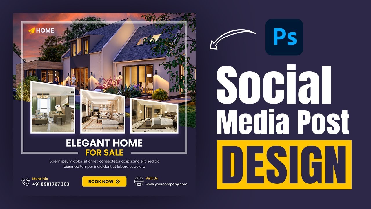 Social Media Post Graphic Design Adobe Photoshop Tutorial - YouTube