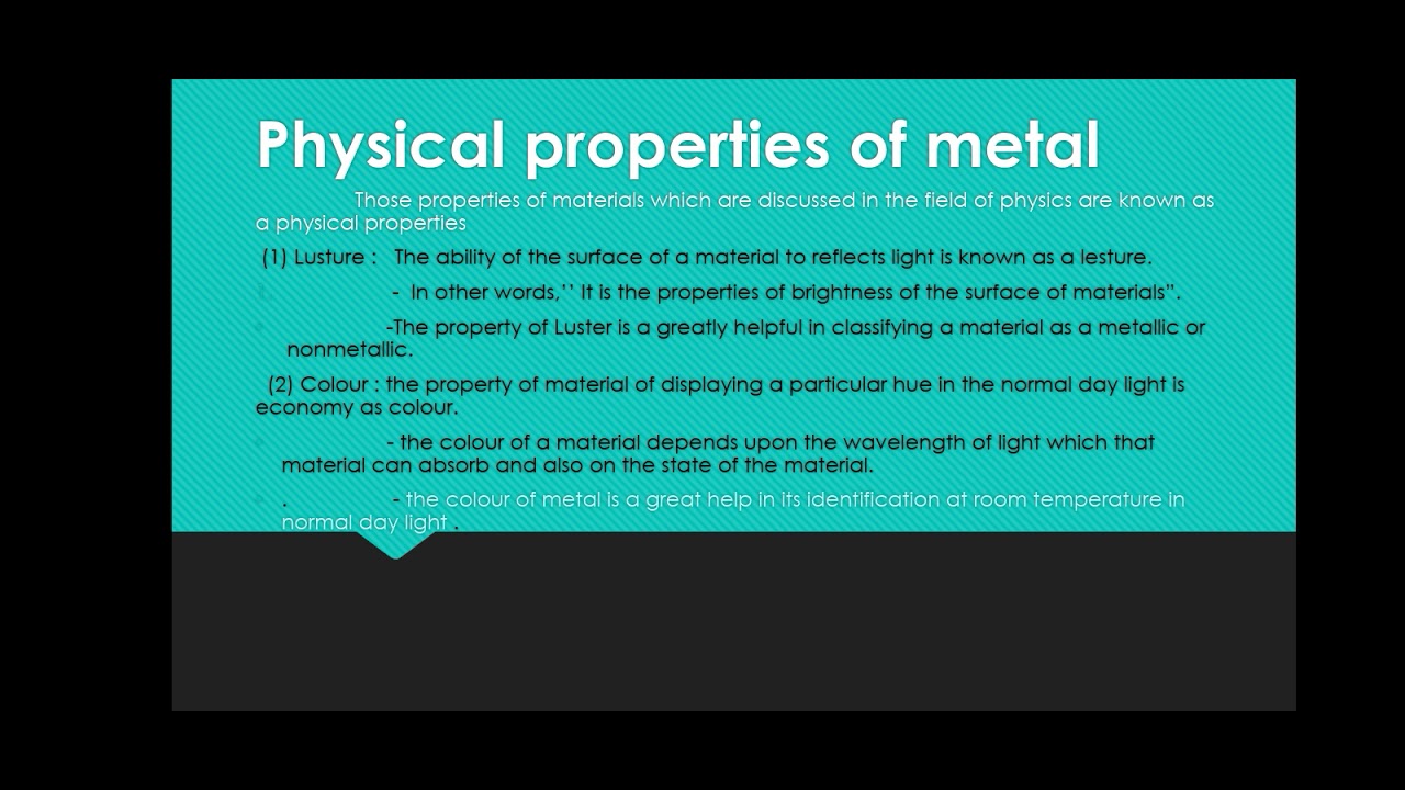 physical properties of metal - YouTube