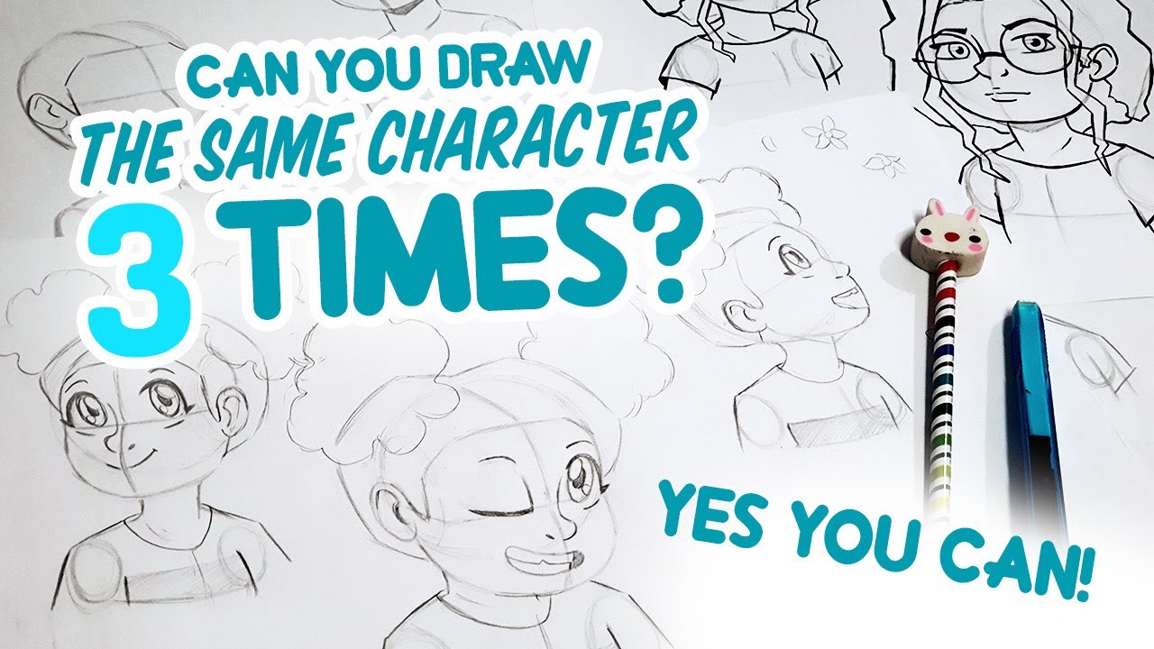 How to Draw a Character MORE THAN ONCE | Cartoon Faces - YouTube