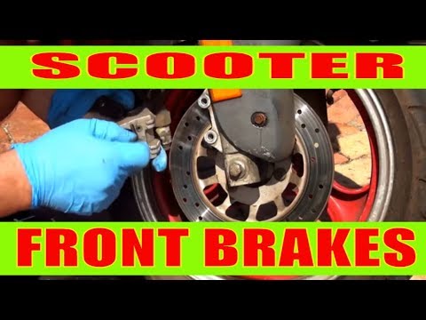 Replace scooter front brake pads - YouTube