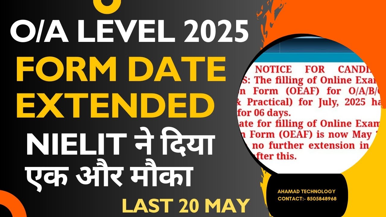 O/A Level Online Examination Application Form Date Extended July 2025 # ...
