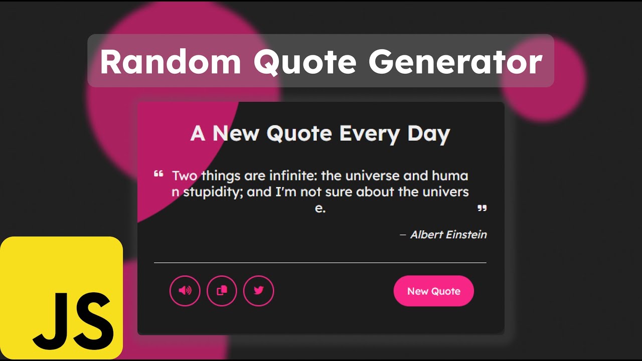 Build A Random Quote Generator With Javascript Youtube 4418
