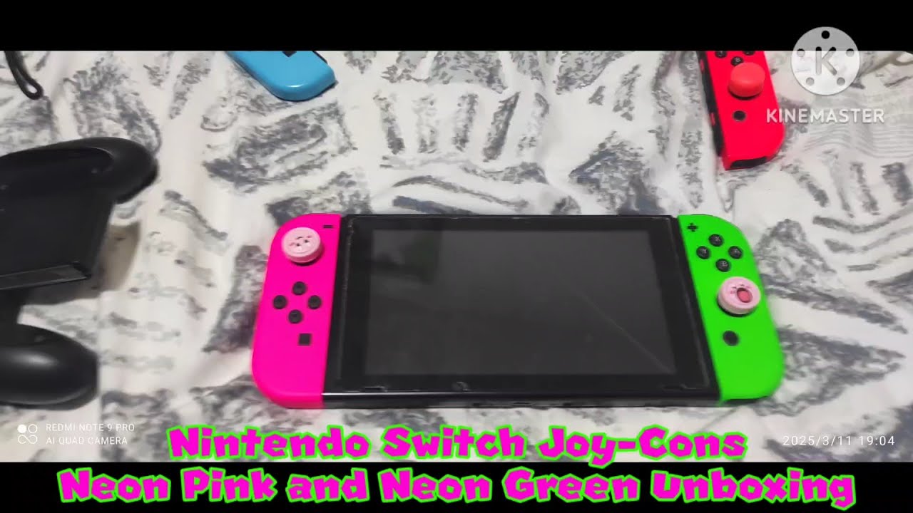 Nintendo Switch Joy-Cons Neon Pink and Neon Green Unboxing 4K HDR - YouTube