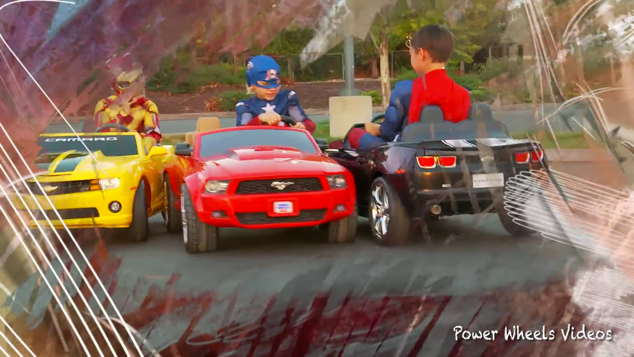 5 Superheroes Power Wheels 12v Battery Power Race and Demolition Derby ...