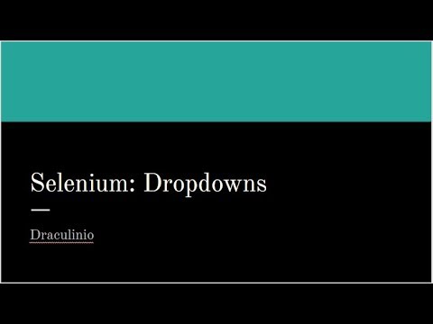Tutorial Selenium Capítulo 2: Dropdowns - YouTube