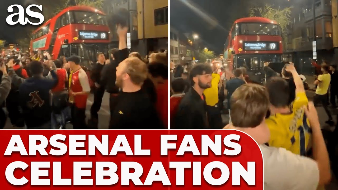 WILD ARSENAL FANS CELEBRATION in Highbury After Knocking Out REAL ...