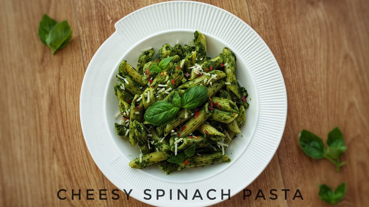 Cheesy spinach pasta || Palak pasta #greenpasta - YouTube