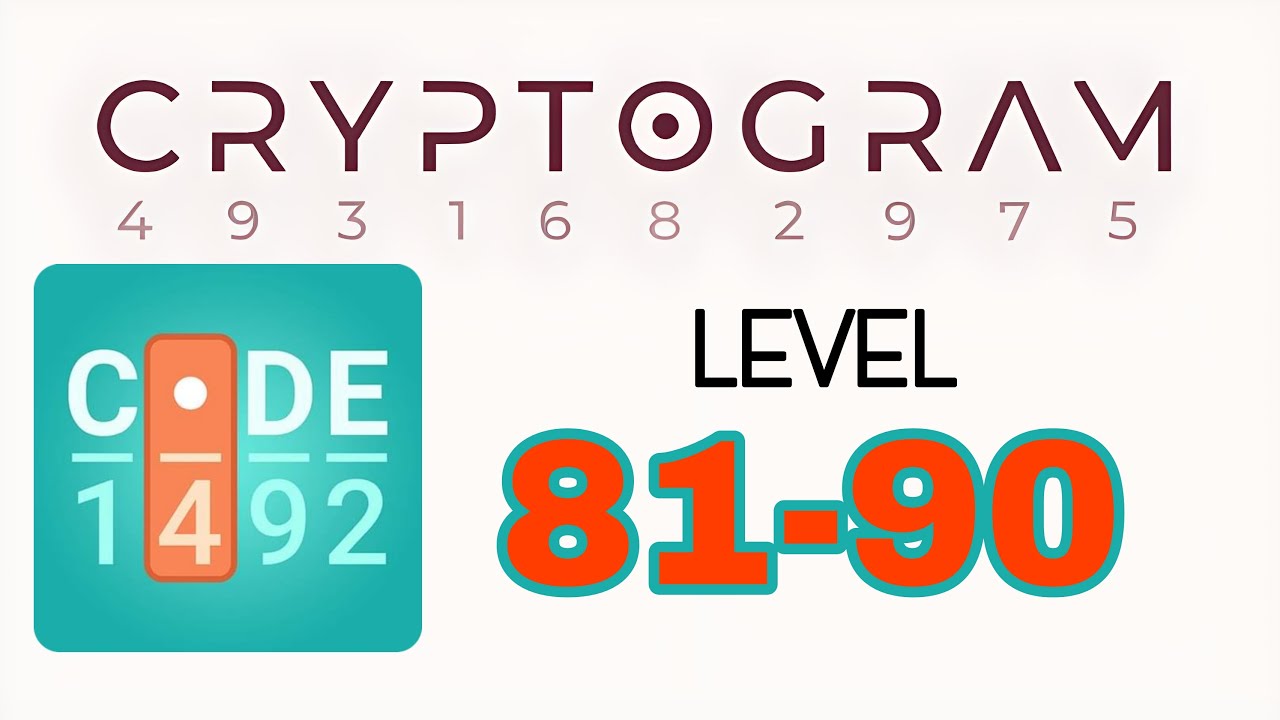 Cryptogram Letters and Numbers 81 82 83 84 85 86 87 88 89 90 - YouTube