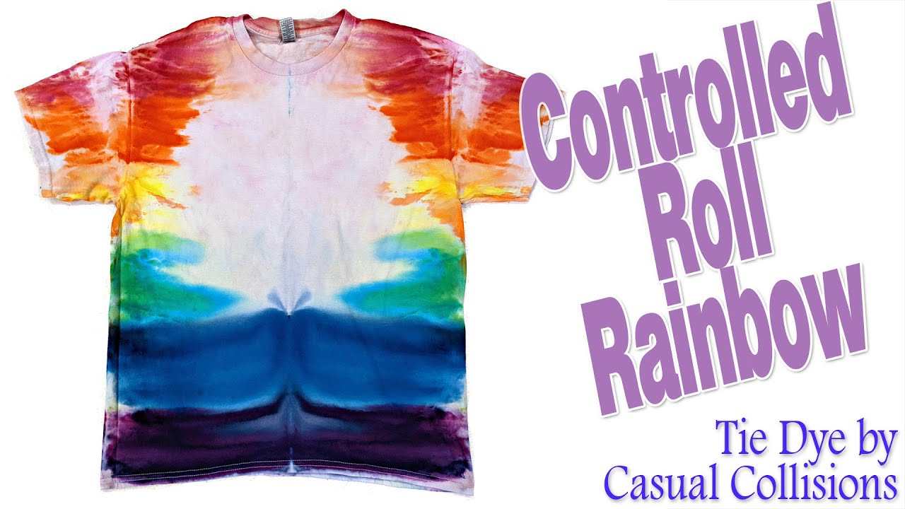 Tie Dye: Controlled Roll Rainbow [Ice Dye/Gravity Dye] - YouTube