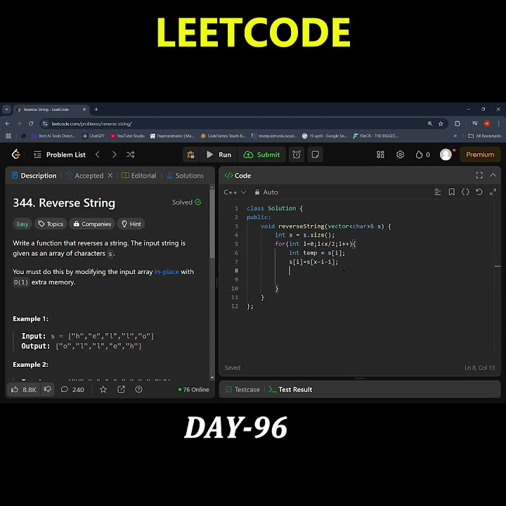 CURRET CODERS 45/1000 ||LEETCODE PROBELM ||FIRST APPROACH || #dsa #cpp #c++ #code #shorts - YouTube
