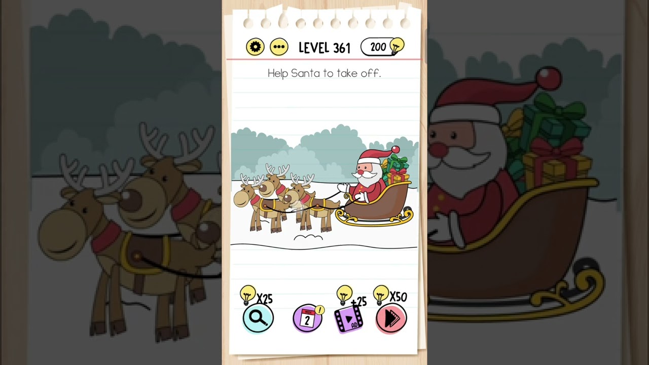 Brain Test Level 361 - Help Santa to take off. #shorts #gamingshorts # ...