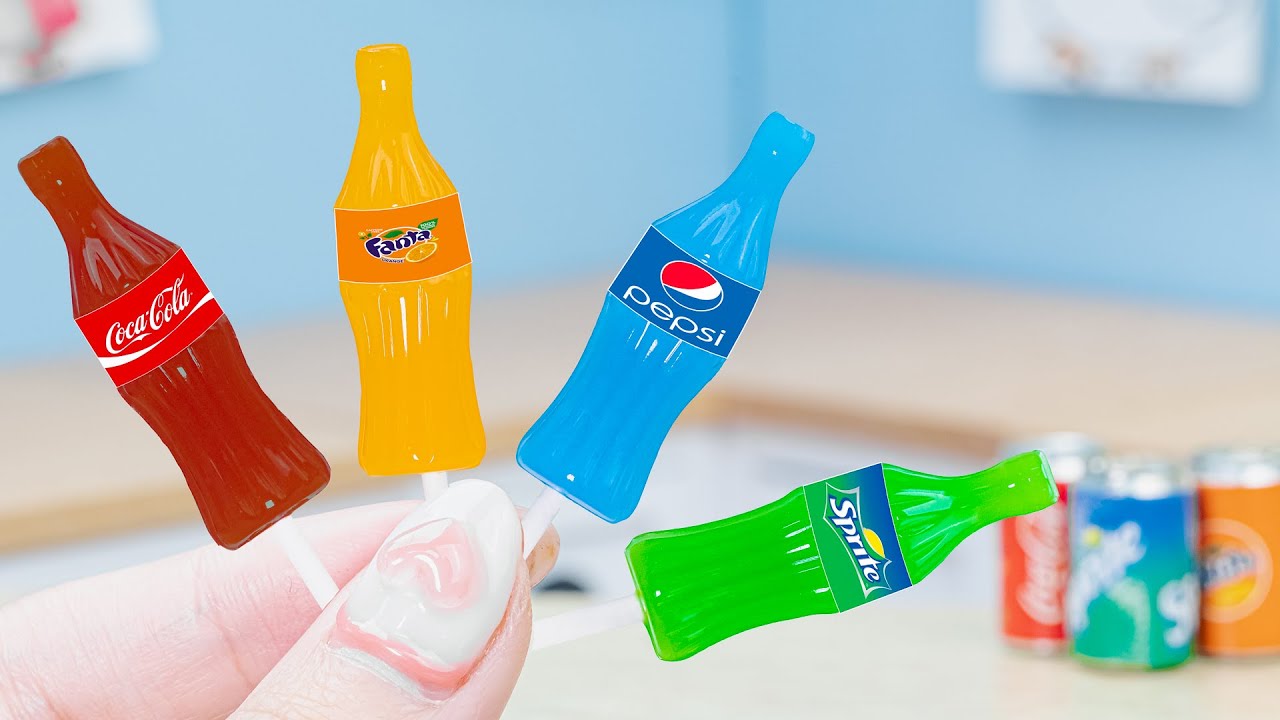 Juicy Cola Pepsi Fanta Mini Jello Making 🧊 Honey Jelly 🍯 Miniature ...