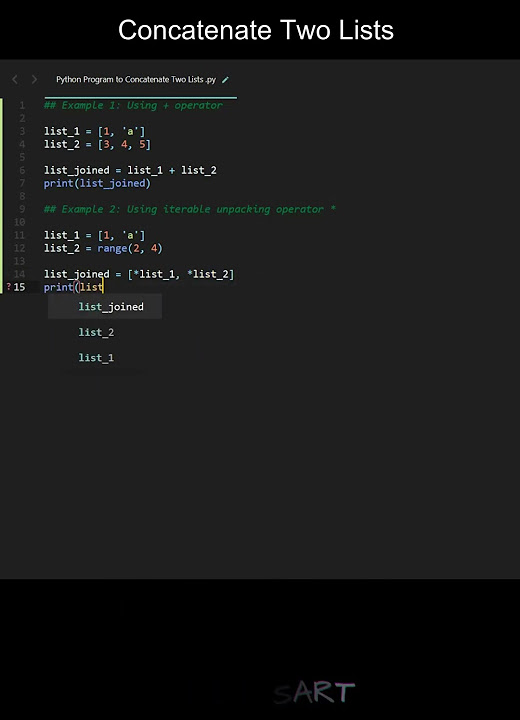 Concatenate Two Lists In Python Python Examples Python Coding Tutorial Python Interview