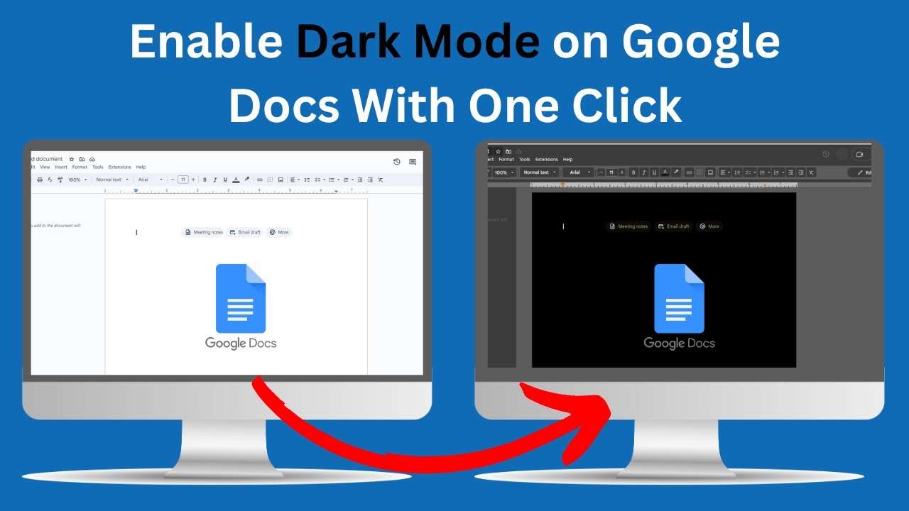 How to Enable Google Docs Dark Mode With One Click - YouTube