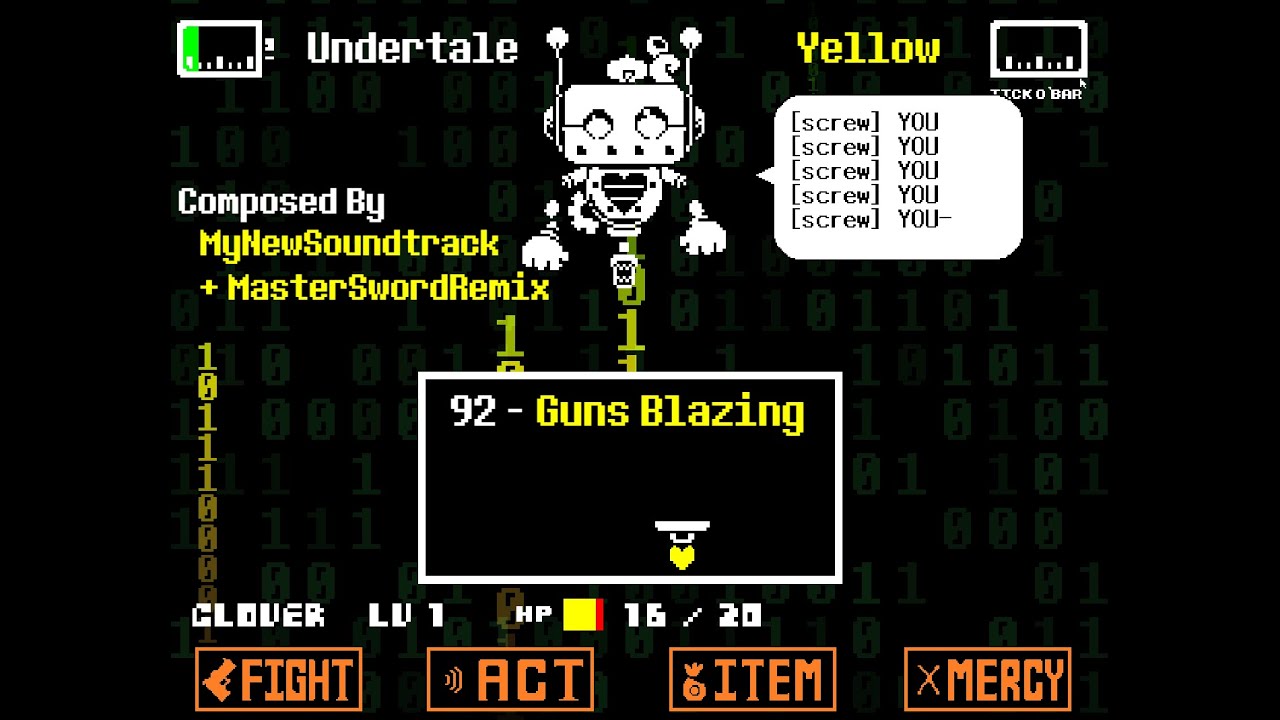 Undertale Yellow - 092 Guns Blazing (15 minute loop) - YouTube