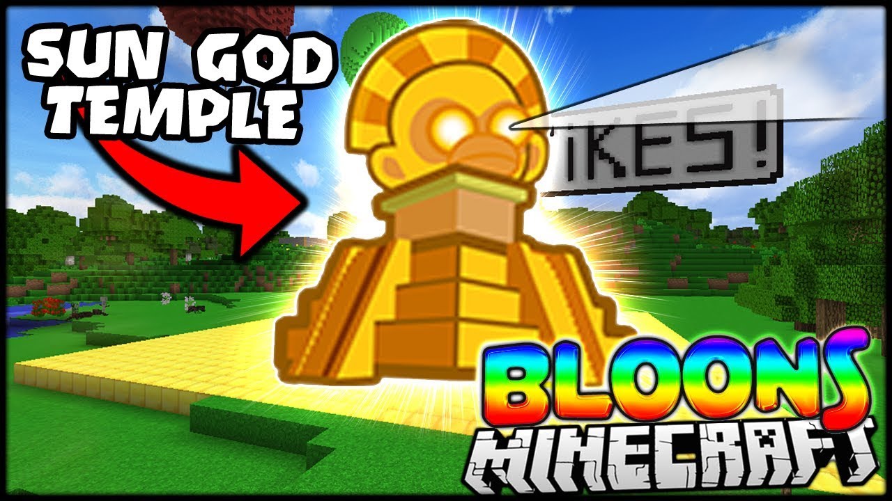 BUILDING THE MAX SUN GOD TEMPLE IN MINECRAFT | Bloons TD Battes ...
