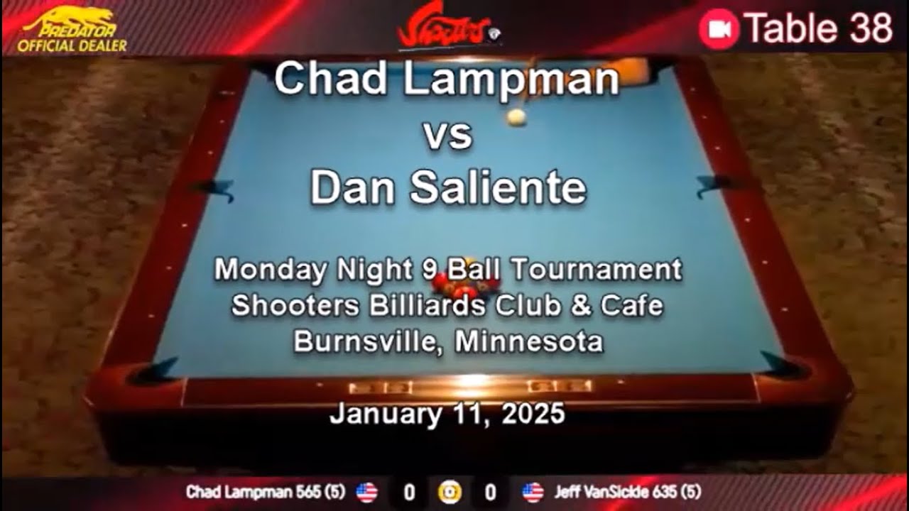Chad Lampman vs Dan Saliente - Live stream billiards pool match # ...