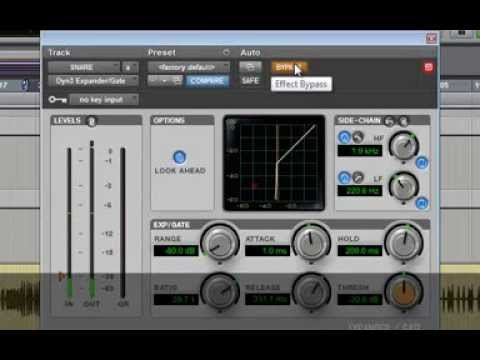 Using Dyn3 Gate on a snare drum track in Pro Tools. - YouTube