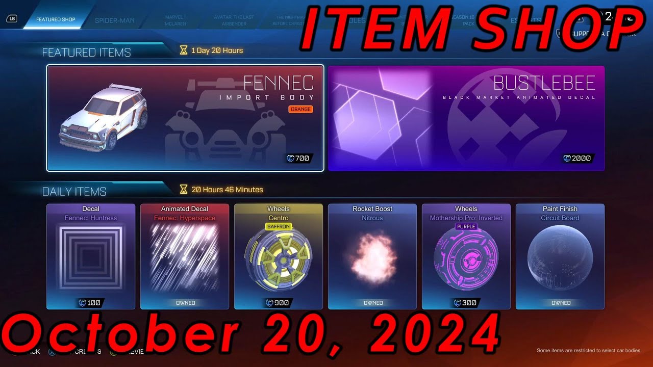 October 20 Rocket League Item Shop: FENNEC HUNTRESS DECAL! - YouTube