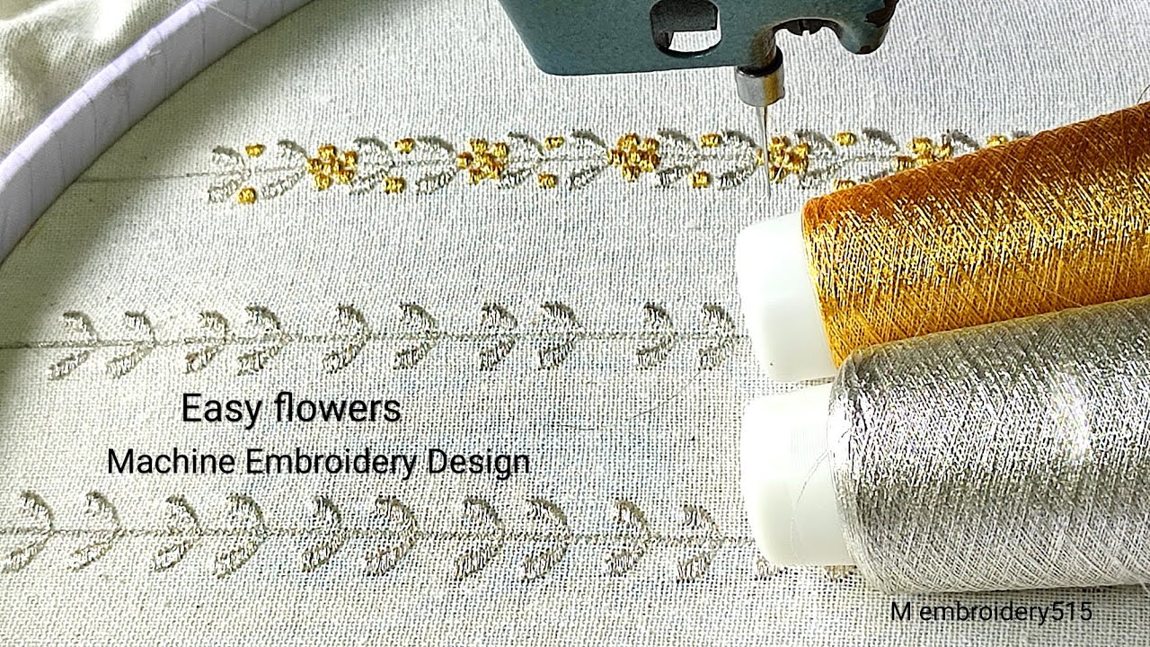 Flowers line embroidery design Machine embroidery industrial zigzag ...