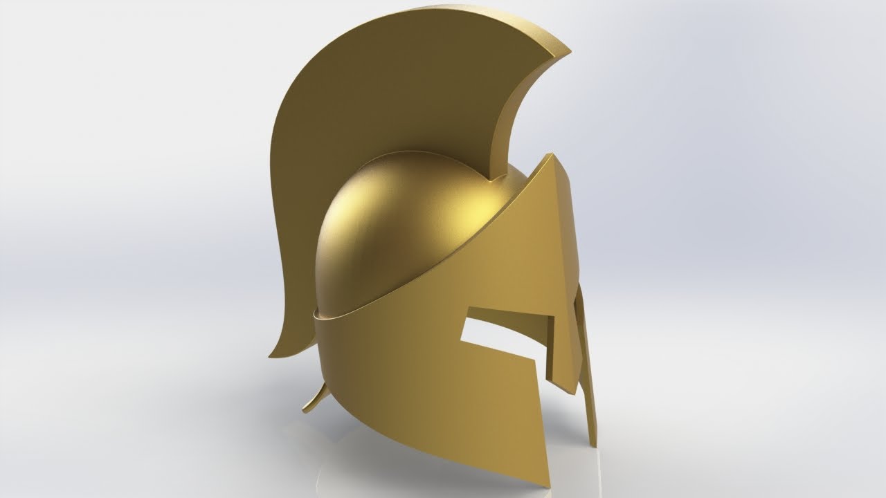 Solidworks: warrior helmet - YouTube