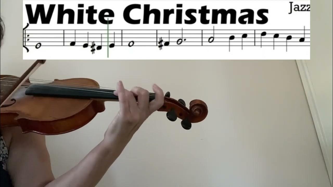 White Christmas violin tutorial/sheet music/accompaniment/close up ...