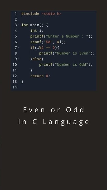Even or Odd In C || Programming - YouTube