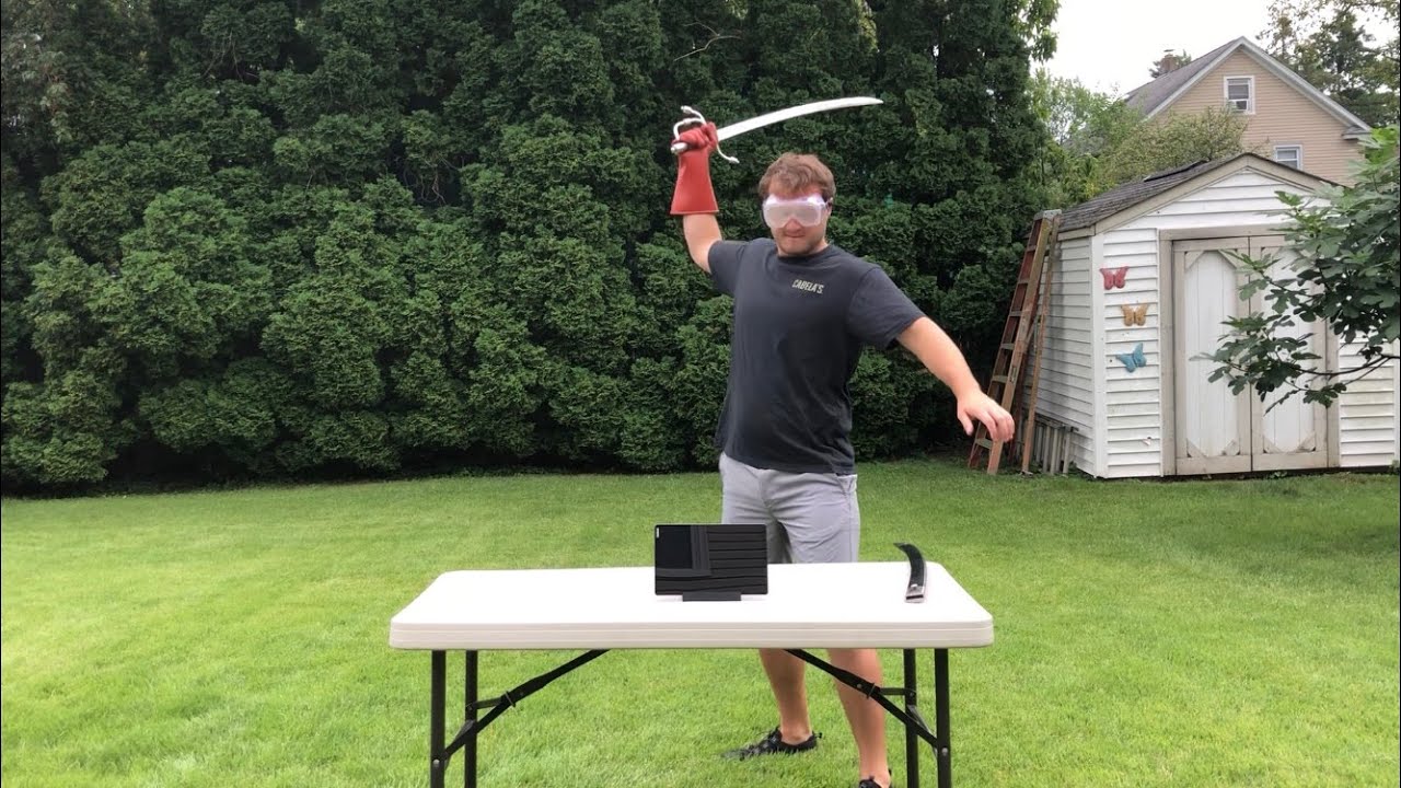 Smashing iPad with a Sword (sword Vs tablet) - YouTube