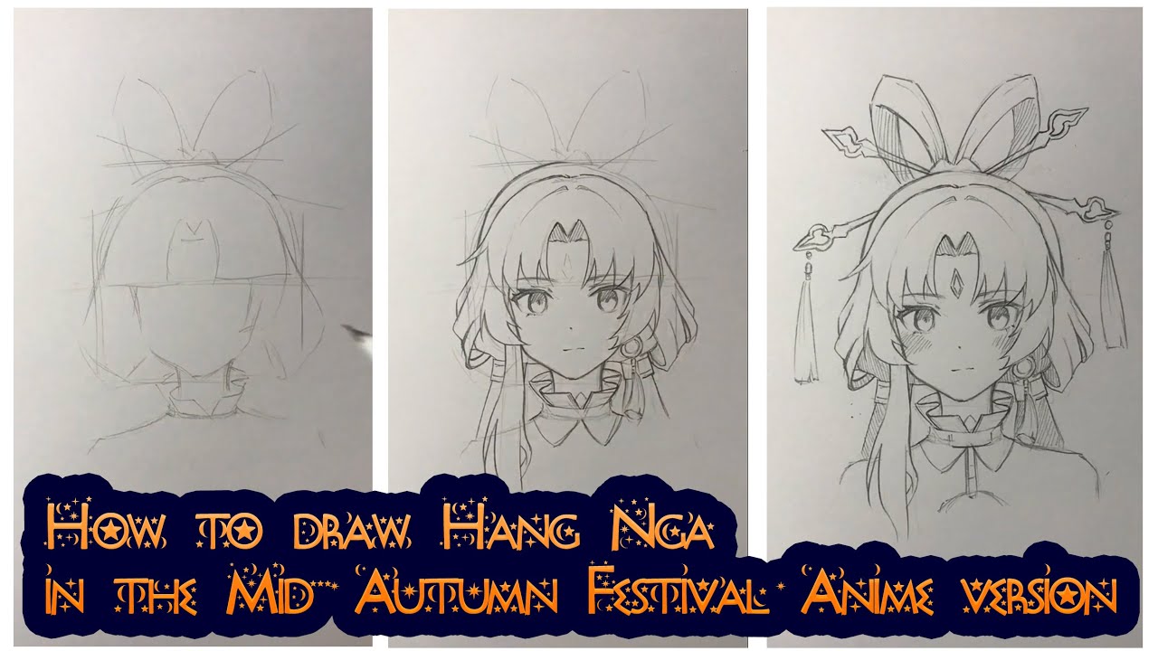 How to draw Hang Nga in the Mid-Autumn Festival Anime version | Draw so ...