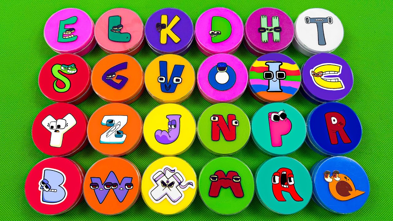 Alphabet Lore Slime Galaxy: Fun A Z with Circle Clay Colors Mixing ...