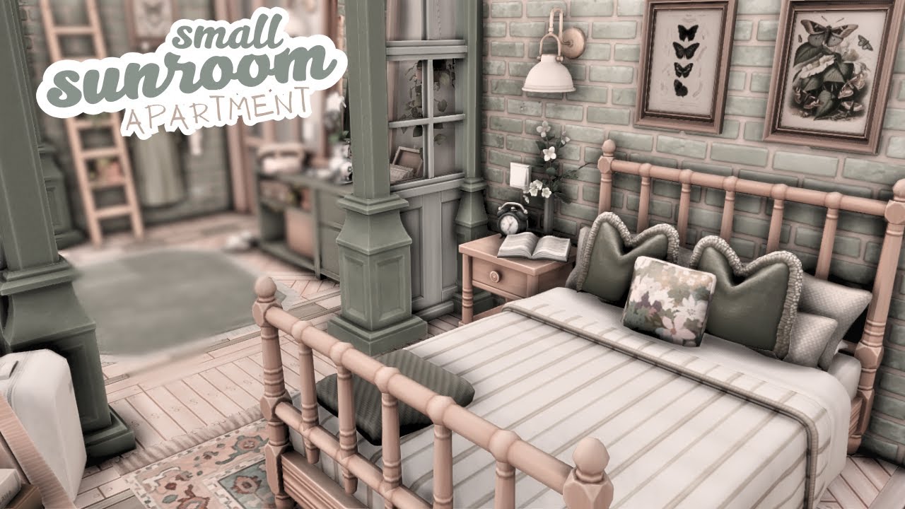 small SUNROOM apartment ☀ | The Sims 4 | speed build - YouTube