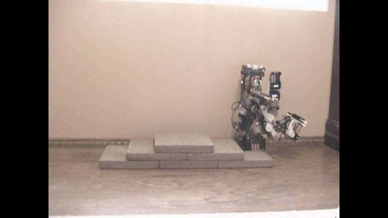 Lego NXT Mindstorms Biped = X 2 Climbing up and down stairs - YouTube