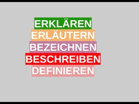 Beschreiben // Erläutern // Bezeichnen // Definieren//Erklären - YouTube