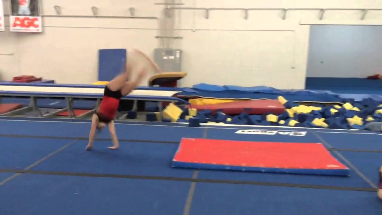 Brenna's 1st Round Off Back Handspring. - YouTube