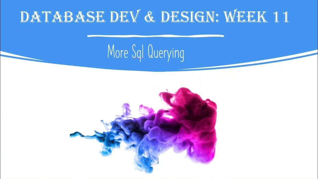 Database Development and Design: Week 11 - SQL More Query Basics - YouTube