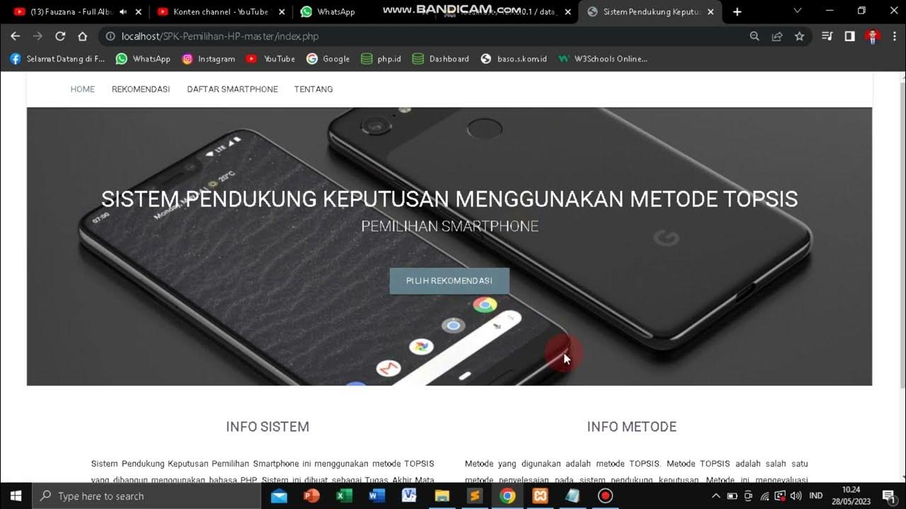 Aplikasi Sistem Pendukung Keputusan Pemilihan SmartPhone Metode Topsis Berbasis Web - YouTube