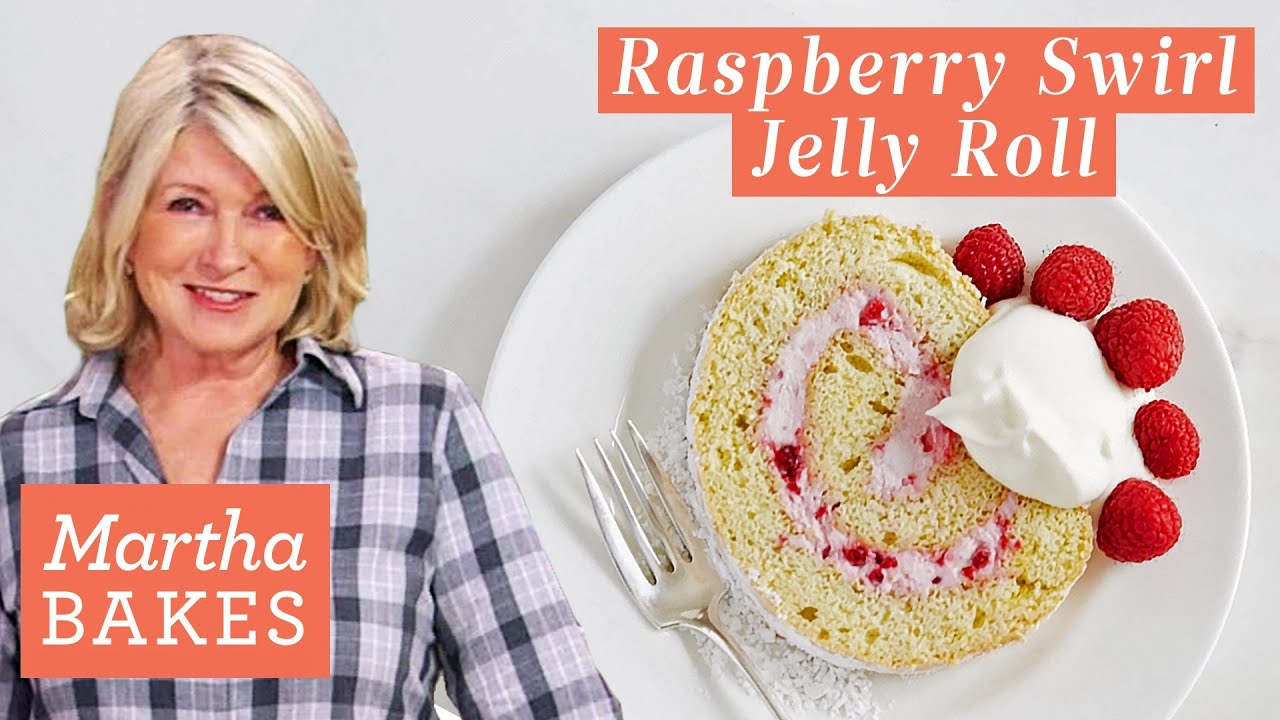 How to Make Martha Stewart's Raspberry Swirl Jelly Roll | Martha Bakes ...